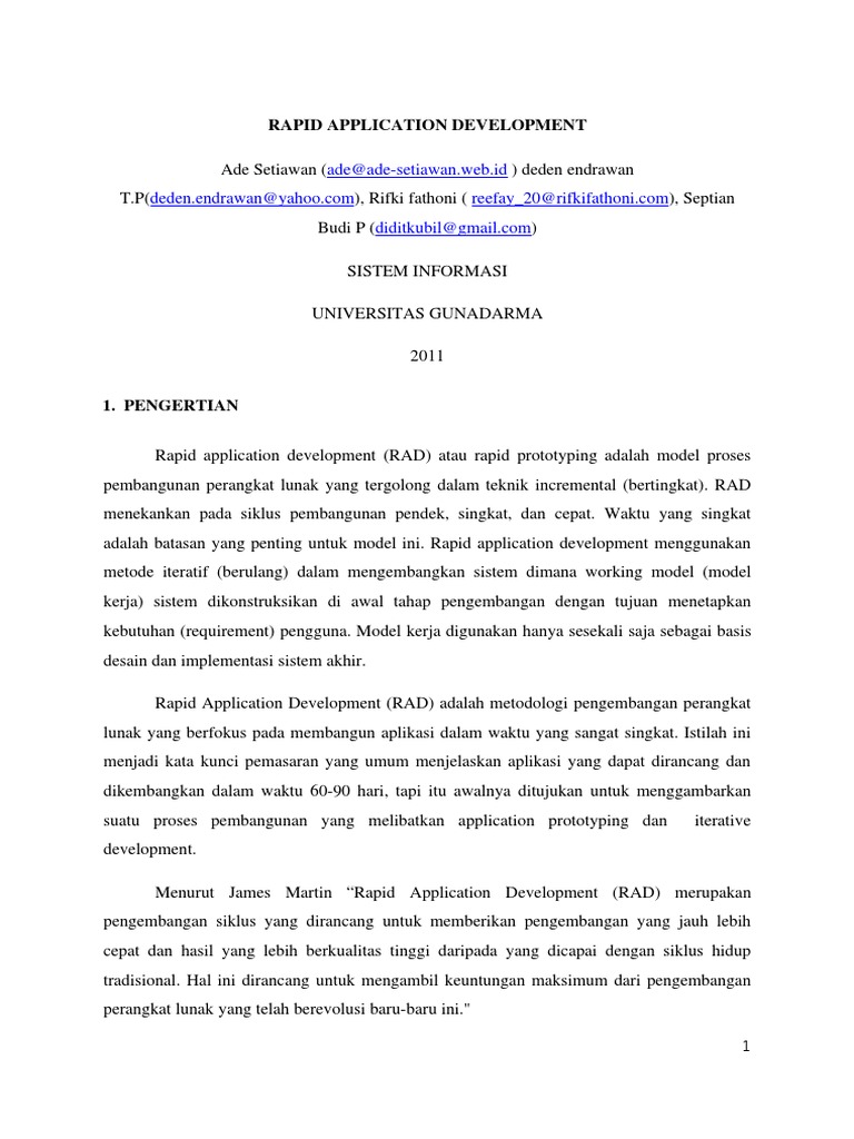 Rapid Application Development (RAD) | PDF