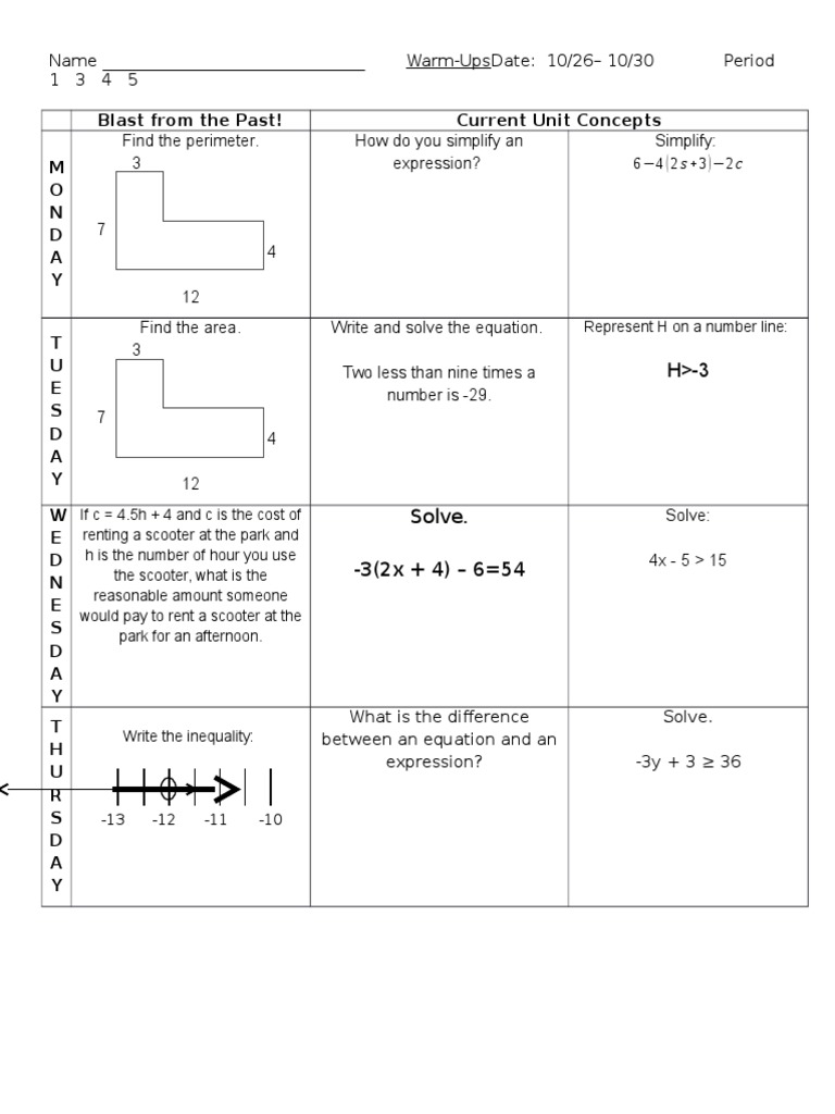 Warm Up Week 12 | PDF | Teaching Methods & Materials