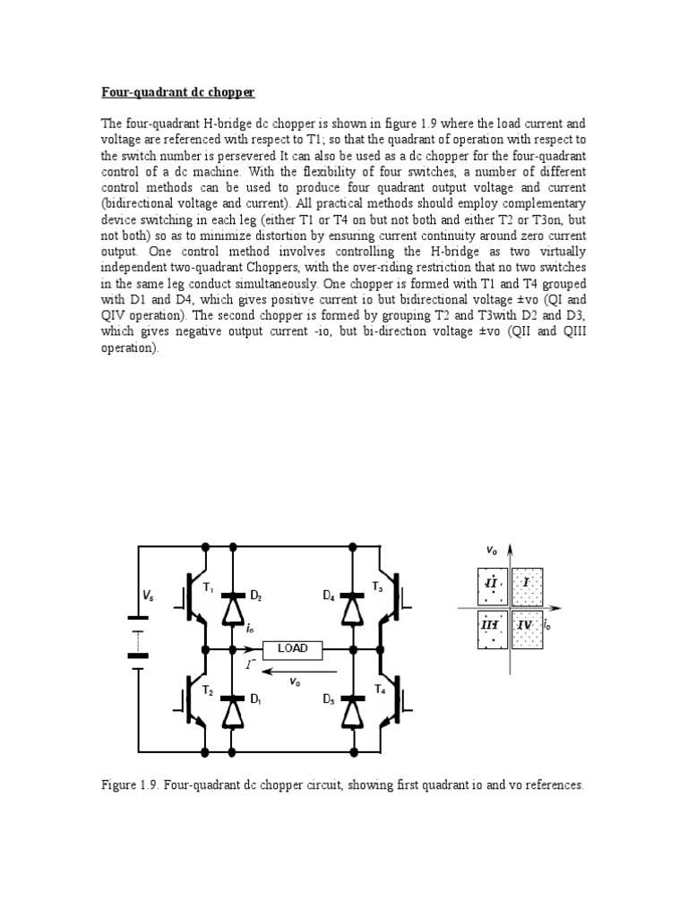 Four Quadrant Chopper Operation | Switch | Electronic Circuits