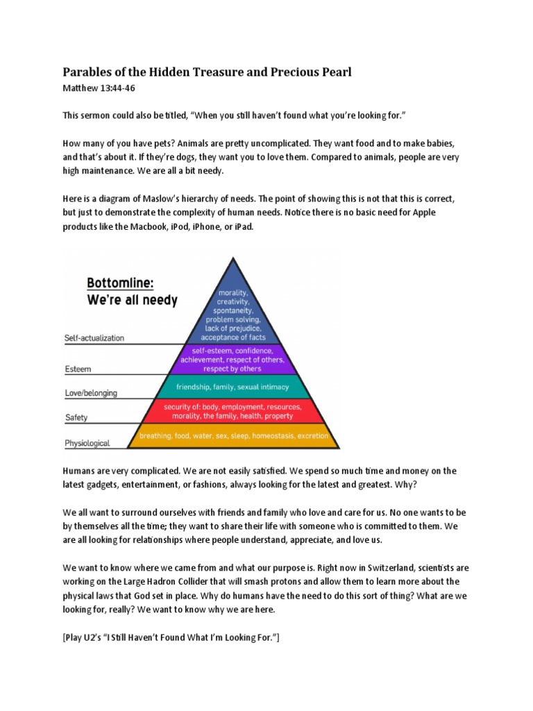 Parable of the Hidden Treasure and Precious Pearl (Sermon) | Canonical ...