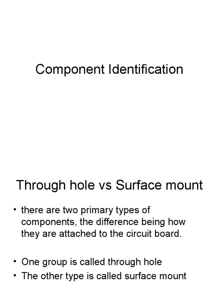 Component Identification | PDF | Resistor | Printed Circuit Board