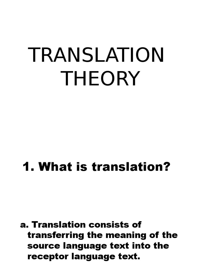 Understanding Translation Theory | PDF | Lexicon | Translations