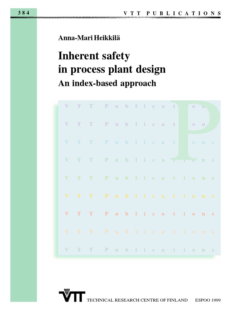 Inherent Safety in Process Plant Design | PDF