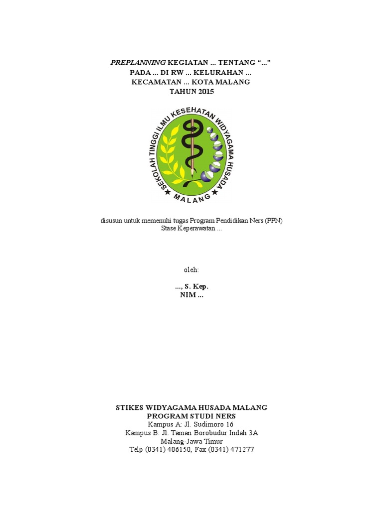 Contoh Preplanning Ners Komunitas Dan Keluarga | PDF