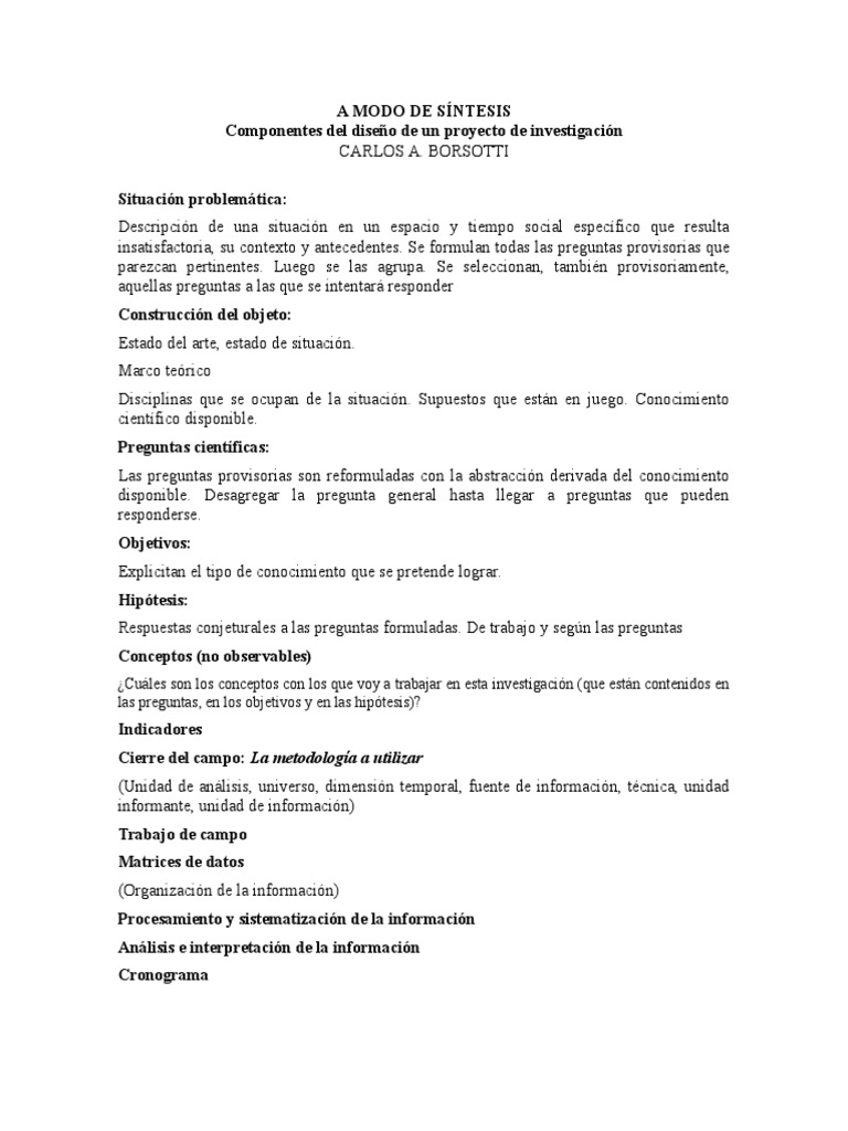 Esquema de Un Trabajo de Investigación-BORSOTTI | PDF | Crecimiento personal y profesional ...