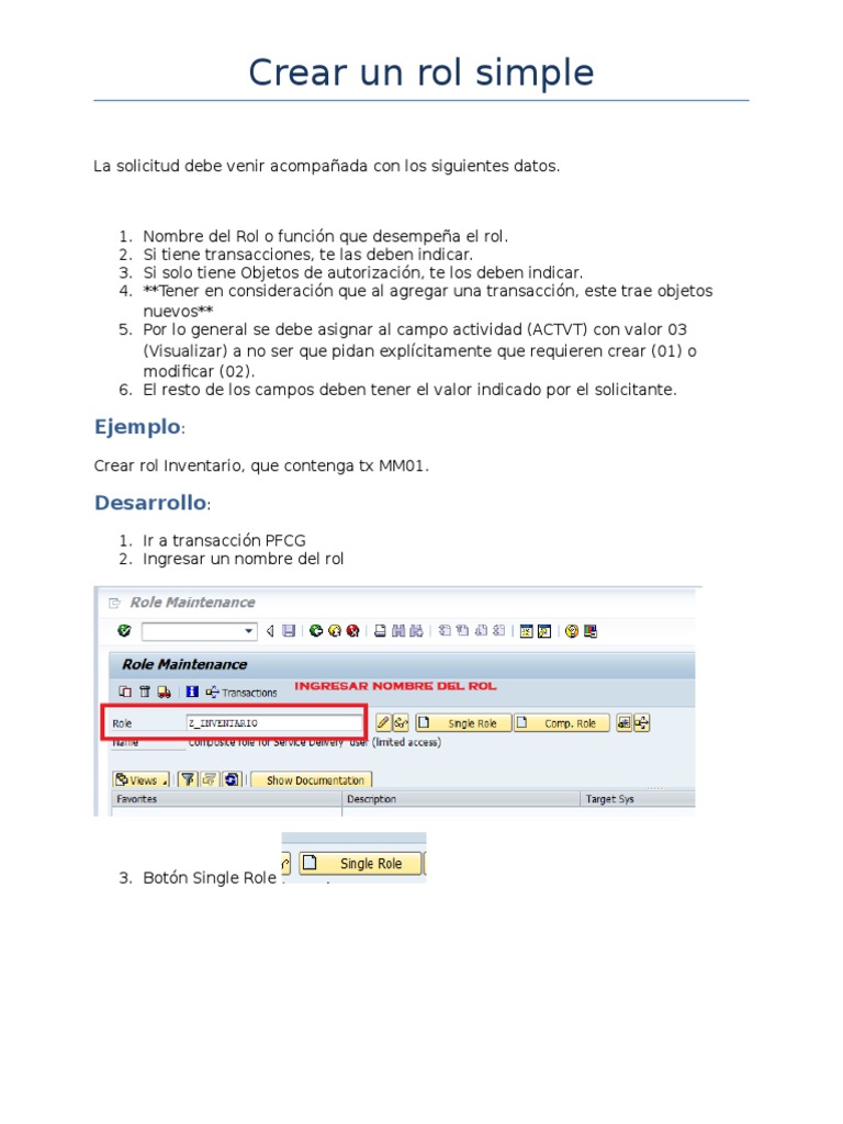 Creación de Rol Simple | PDF