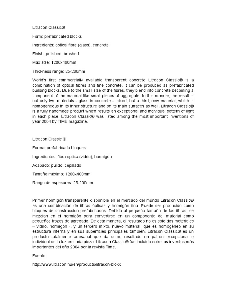 Litracon Classic | PDF | Arte | Tecnología