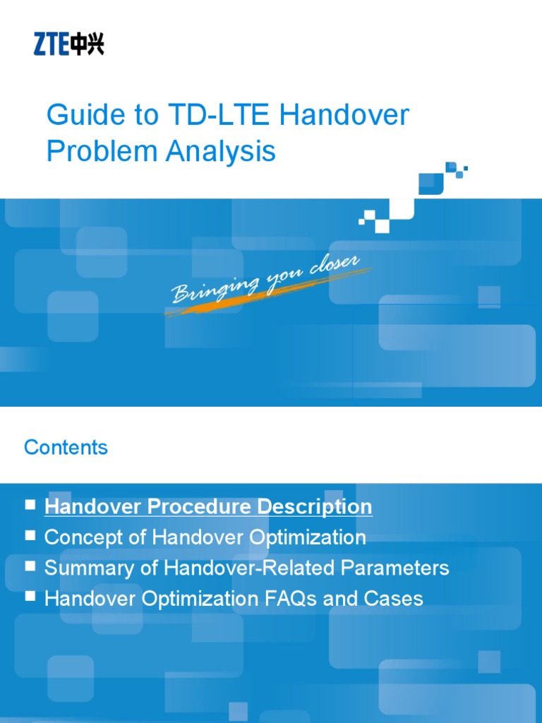 Guide To TD-LTE Handover Problem Analysis | PDF | Wireless | Radio