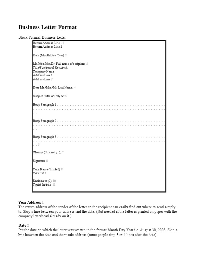 Business Letters Format | PDF | Semiotics | Written Communication
