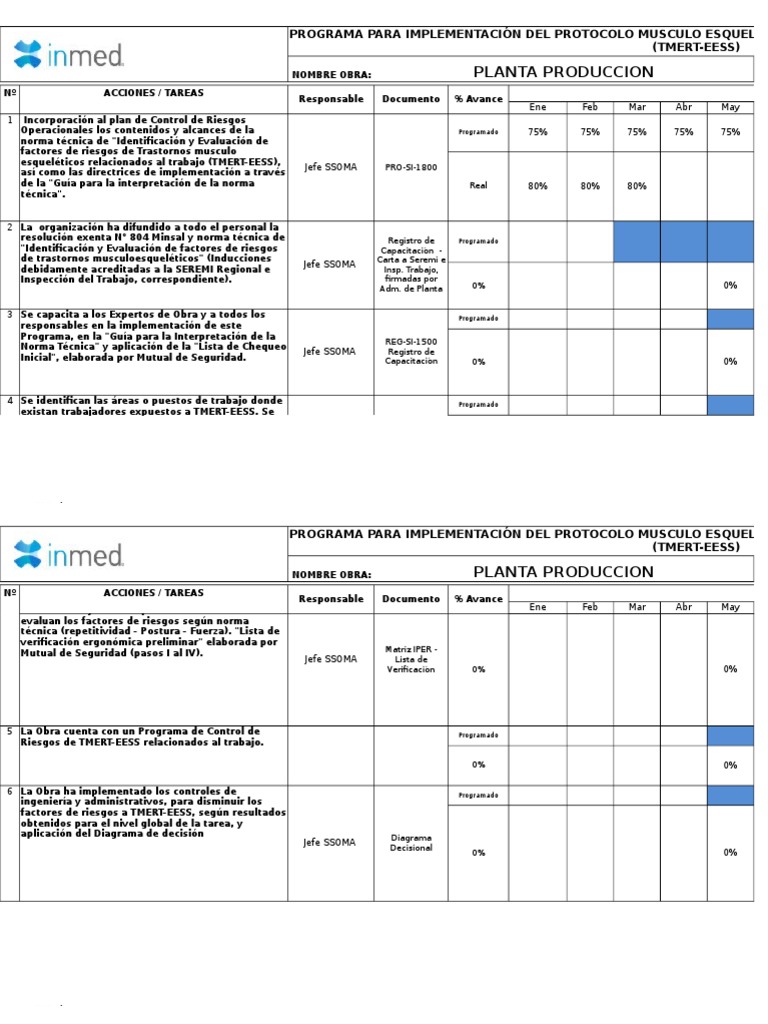 Implementación Protocolo TMERT-EESS | PDF | Factores humanos y ergonomía | La seguridad