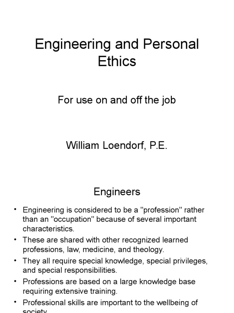 Engineering Ethics | PDF | Profession | Engineer