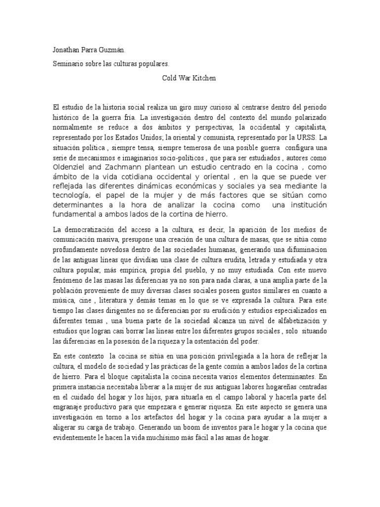 Cold War Kitchen Rewiew | PDF | Sociedad | Capitalismo