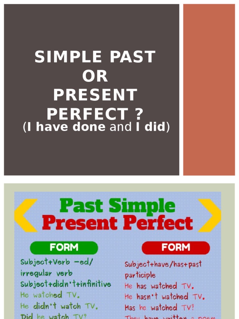 Simple Past vs Present Perfect Guide | PDF | Perfect (Grammar ...