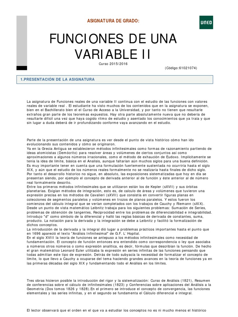 Introducción a Funciones Matemáticas | PDF | Integral | Derivado