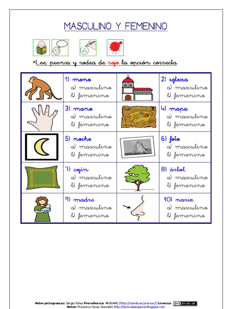 Masculino y Femenino: Ejemplos Clave | PDF