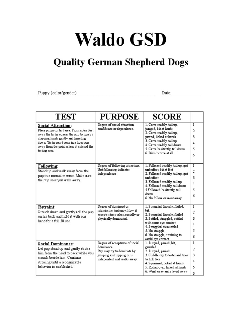 Temperament Test | PDF | Dogs | Domesticated Animals