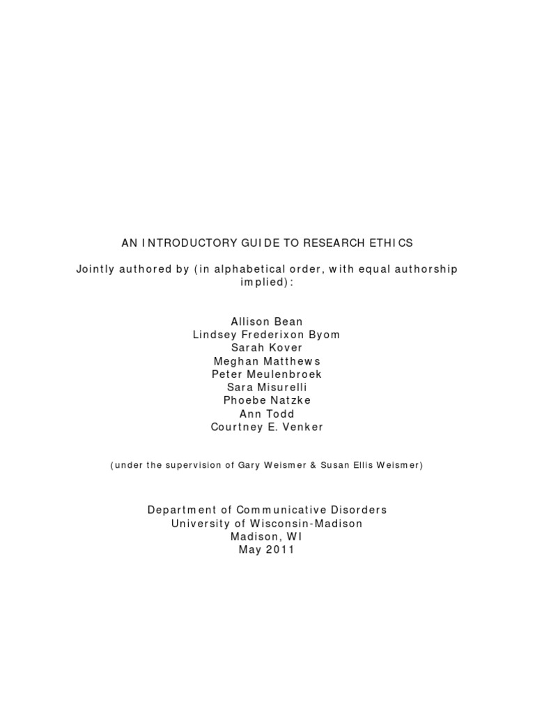 Research Ethics Handbook | PDF | Mentorship | Conflict Of Interest