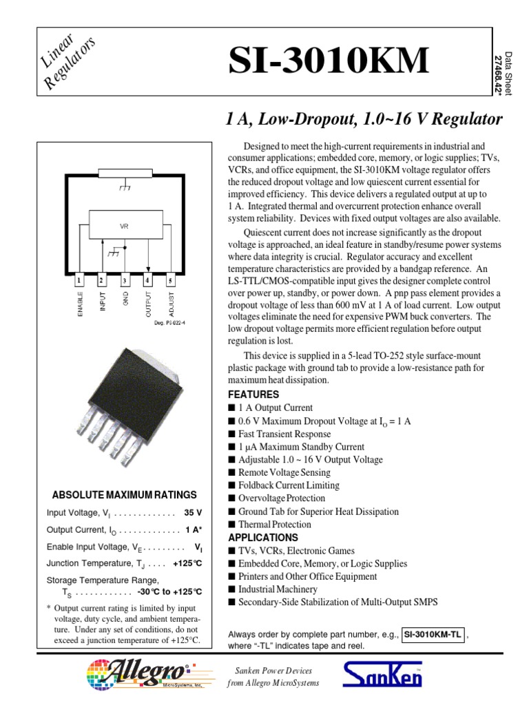 SI 3010KM Datasheet | PDF | Power Supply | Reliability Engineering