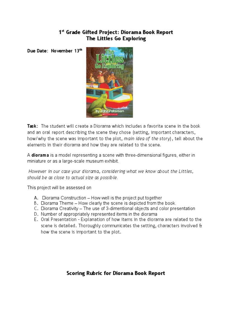Diorama Book Report Project Guide | PDF | Creativity | Cognition