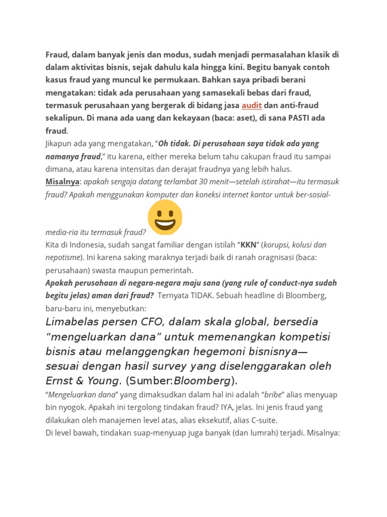 Contoh Fraud | PDF | Pengelolaan Keuangan & Uang