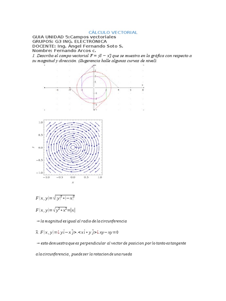 GUIA 5 Calculo Vectorial | PDF | Vector Euclidiano | Integral