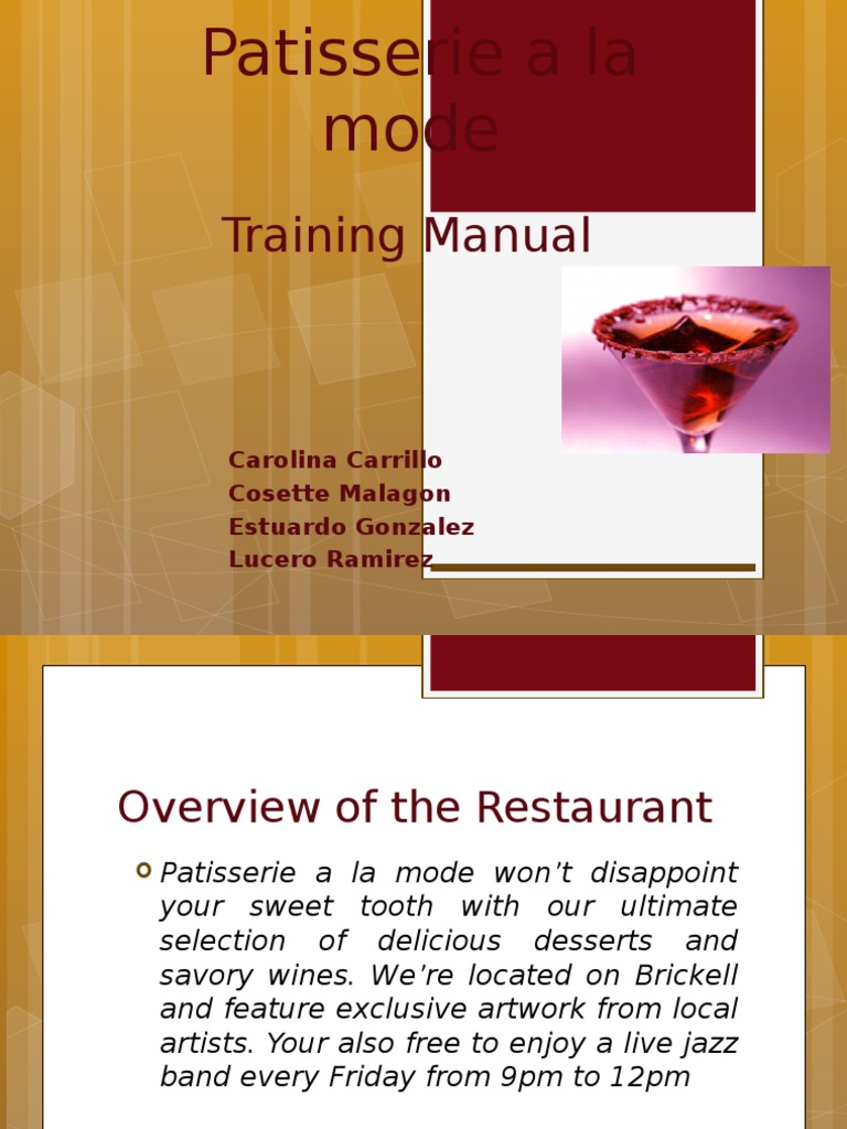 Food and Beverage Training Manual 1 | Waiting Staff | Cooking