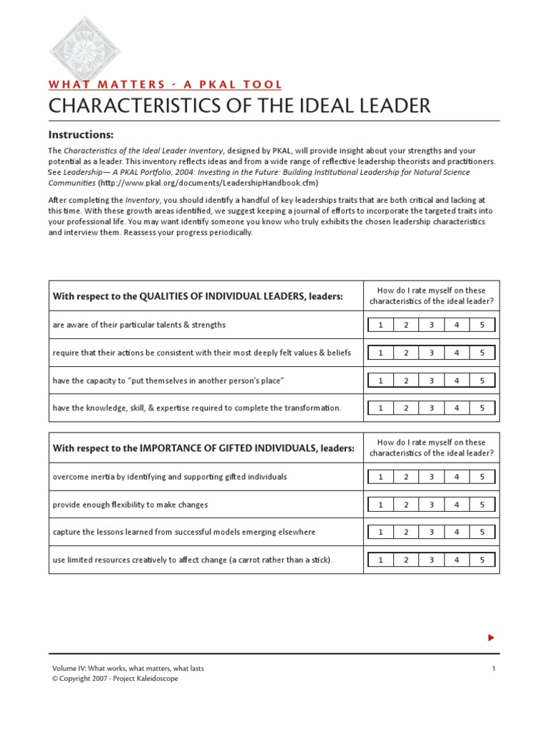 Characteristics of An Ideal Leader | PDF | Leadership | Change