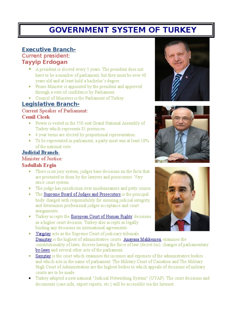 Government System of Turkey | PDF