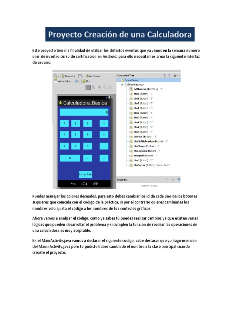 Proyecto Calculadora | PDF | Java (lenguaje de programación) | Android ...