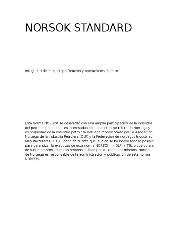 Norsok Standard | PDF | Tecnologías de gas | Ingeniería de Edificación