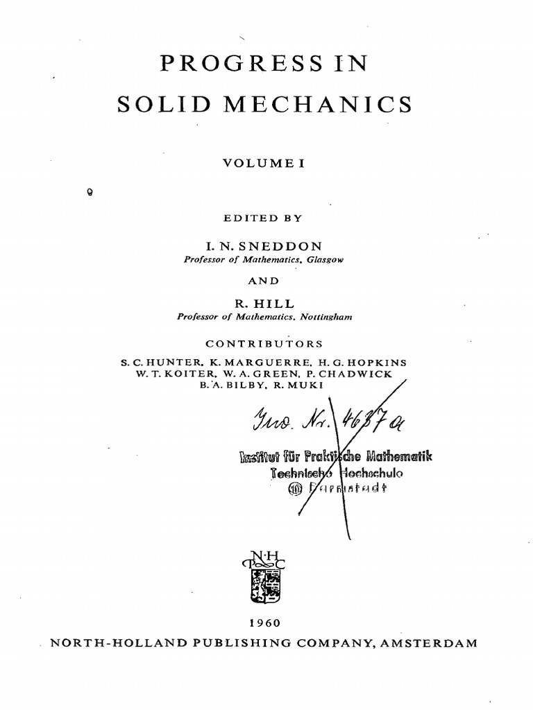 Progress in Solid Mechanics: R. Hill | PDF