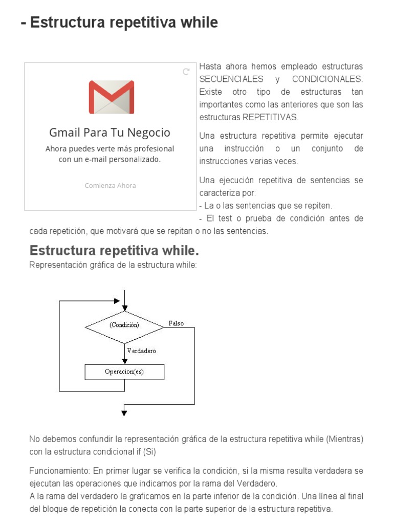 Estructura Repetitiva While PDF | PDF | Programa de computadora | Programación