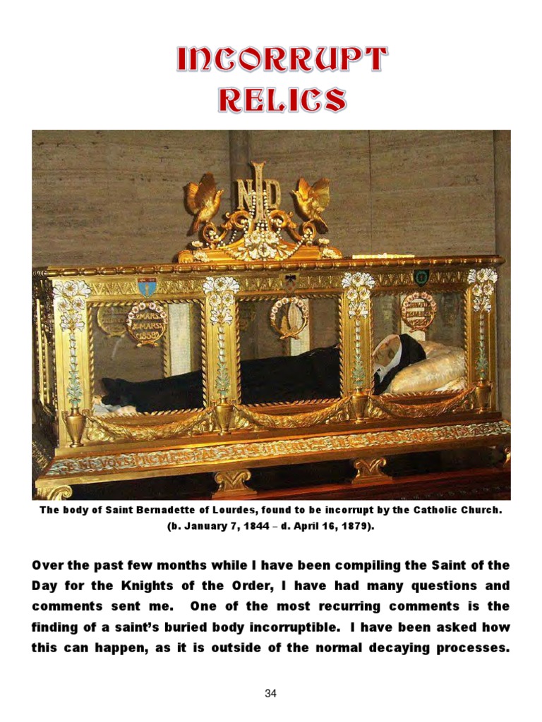 Incorrupt Relics | PDF | Saint | Christian Saints