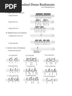 All 40 Drum Rudiments | PDF | Music Theory | Musical Techniques