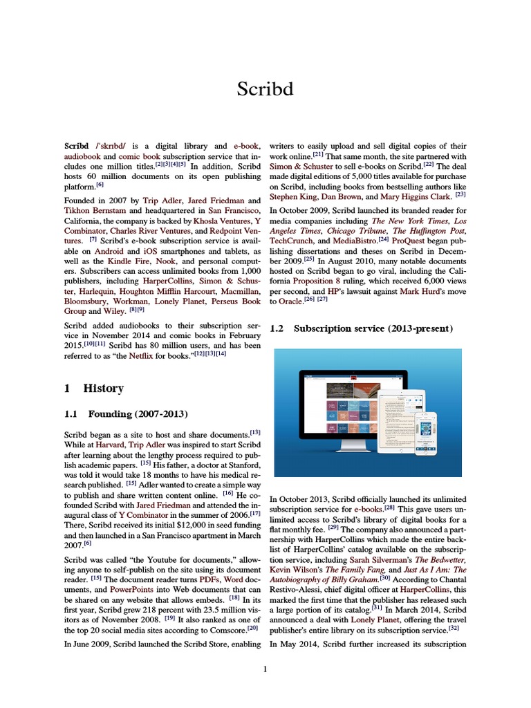 Scribd: 1 History | PDF | Scribd | Digital Technology