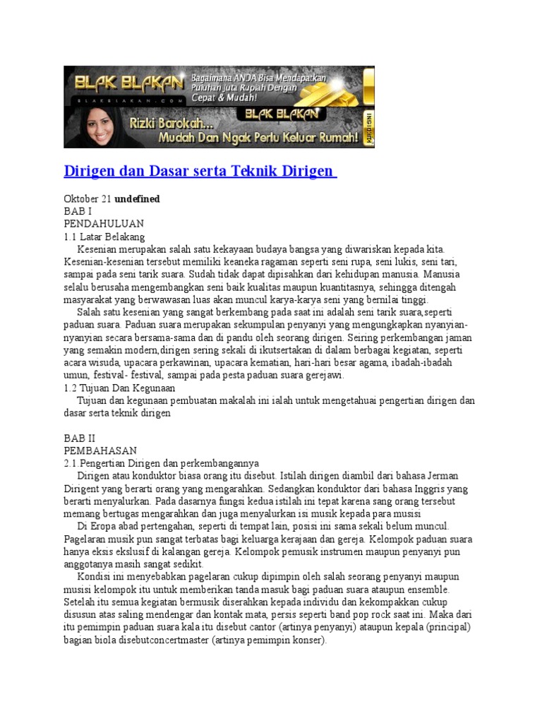 Dirigen Dan Dasar Serta Teknik Dirigen | PDF | Seni