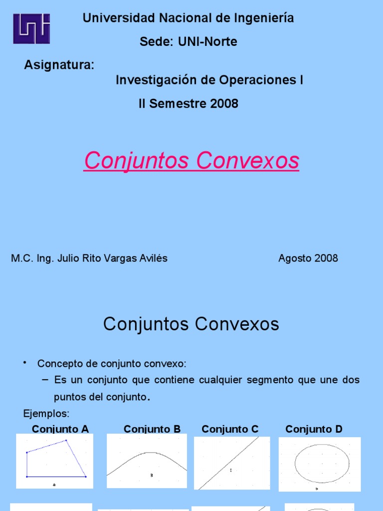 Conjuntos Convexos | PDF | Conjunto convexo | Conjunto (Matemáticas)