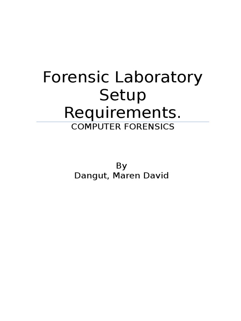 Forensic Laboratory Setup Requirements.: Computer Forensics | PDF ...