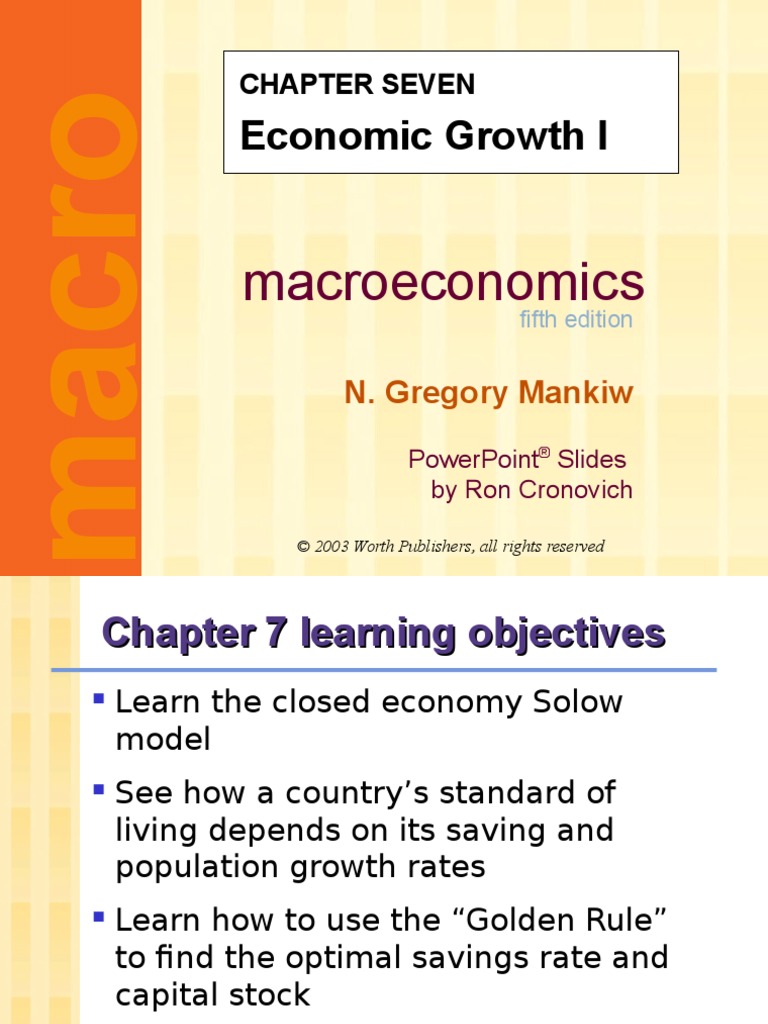 Mankiw - Chap 7 | PDF | Economic Growth | Production Function