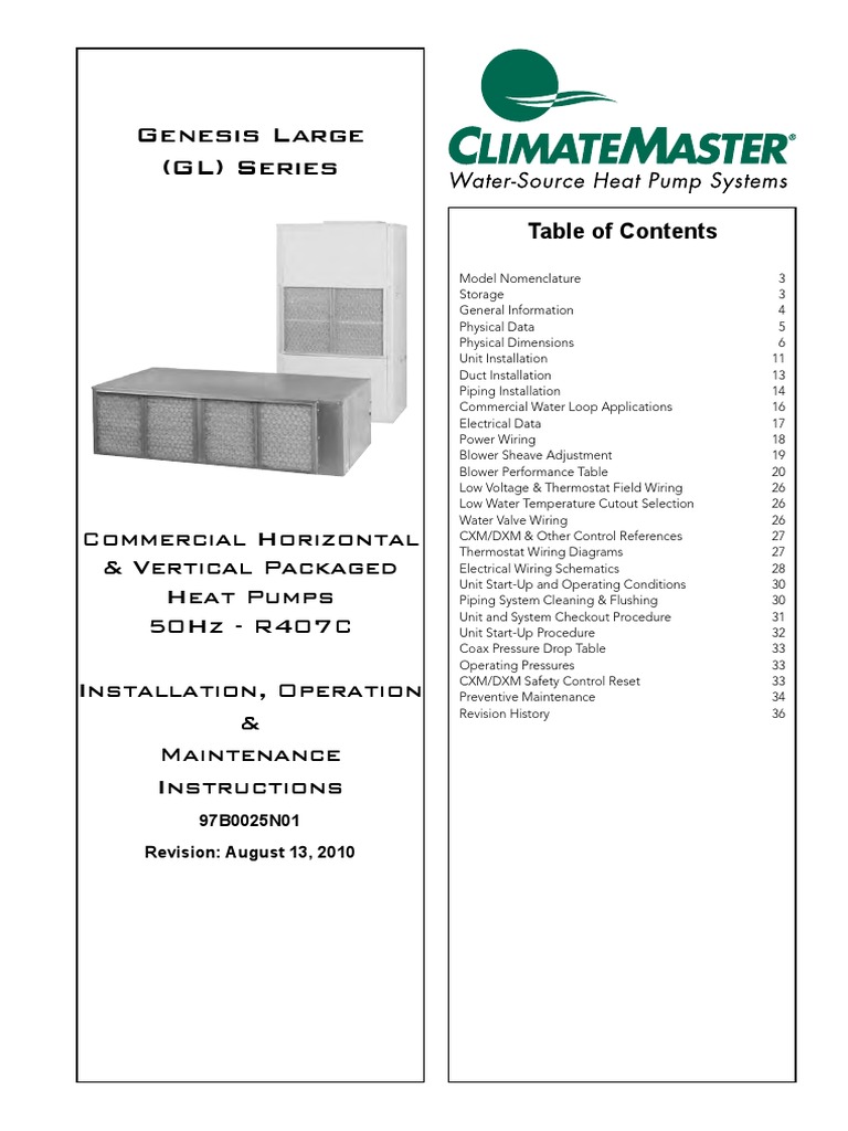 Climate Master | PDF | Belt (Mechanical) | Duct (Flow)