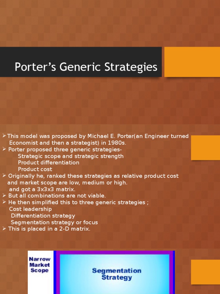 Porter's Generic Strategies | PDF | Strategic Management | Market ...