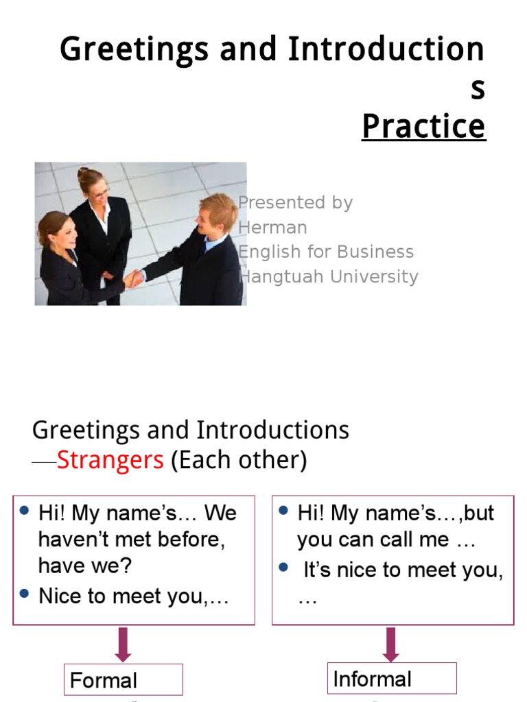 Business English: Greetings & Introductions | PDF | Foreign Language ...