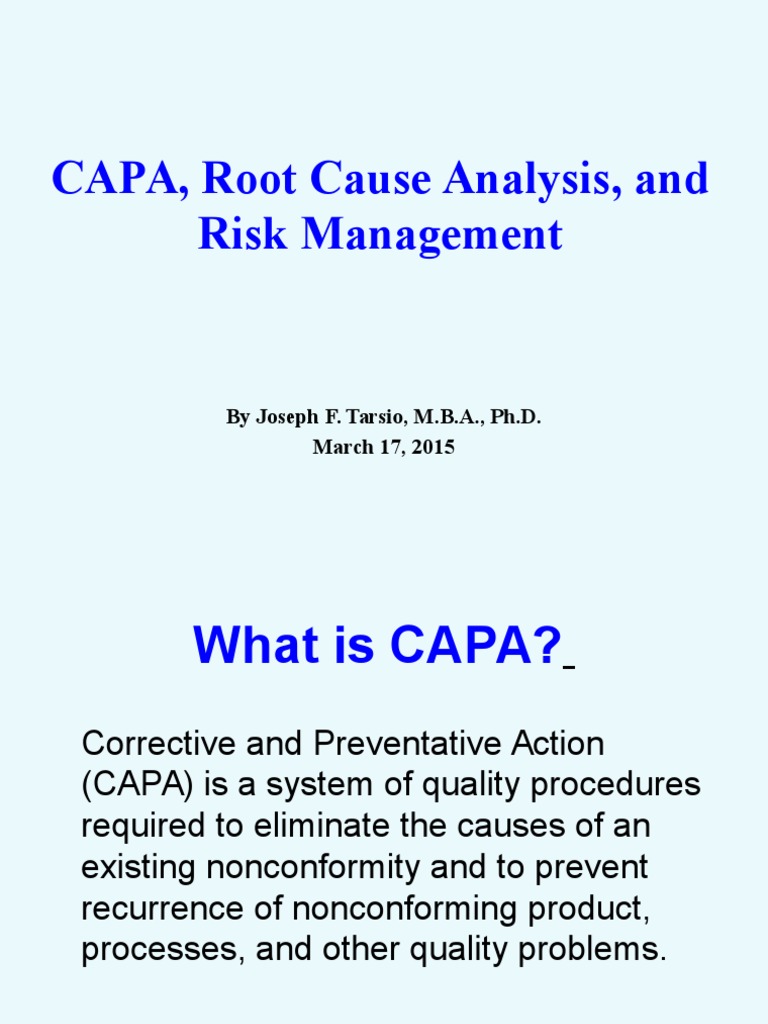 Capa Risk RCA | PDF | Reliability Engineering | Risk