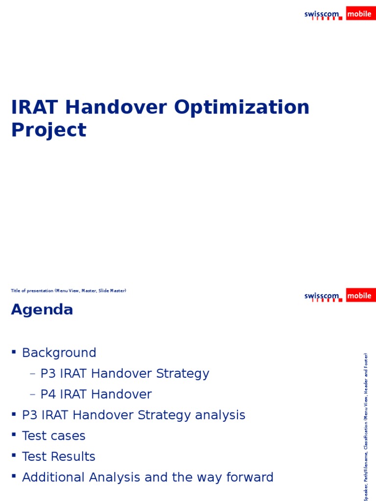 IRAT Handover Optimization Project | PDF | Gsm | Broadcast Engineering