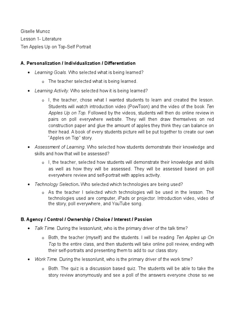 A. Personalization / Individualization / Differentiation | PDF | Lesson ...