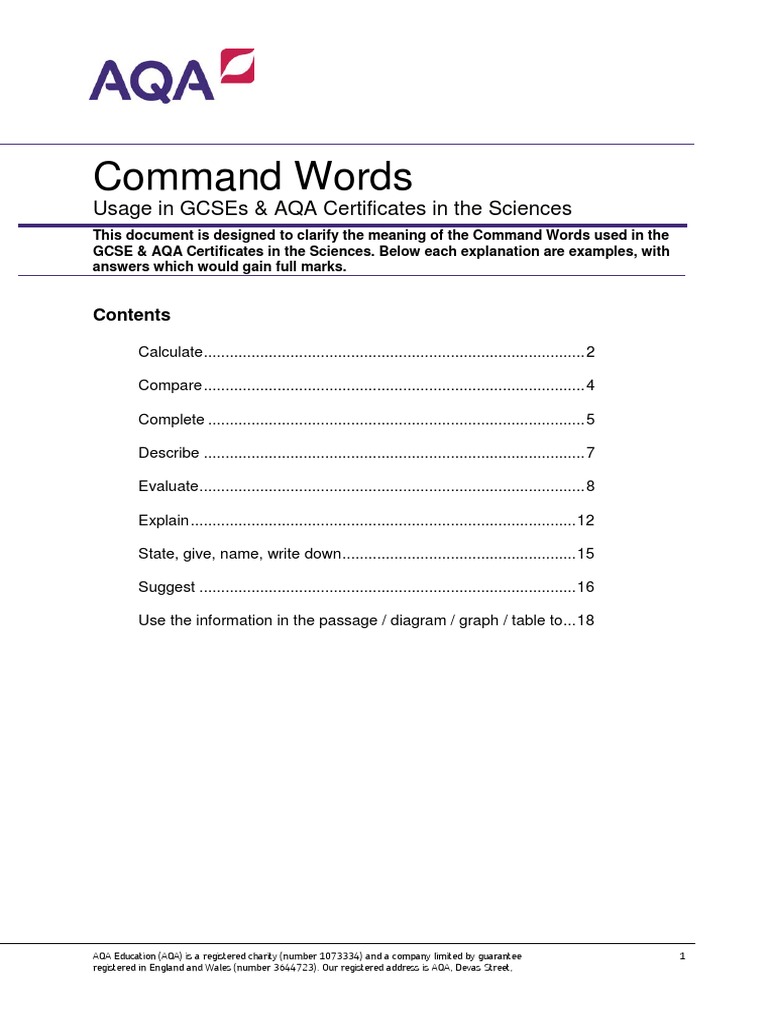 Aqa Gcse Science Command Words | PDF | Fuels | Biodiesel