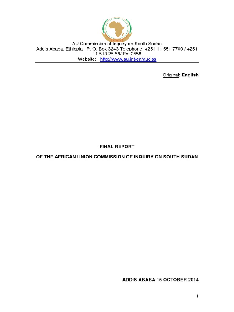 Final Report of The African Union Commission of Inquiry On South Sudan ...