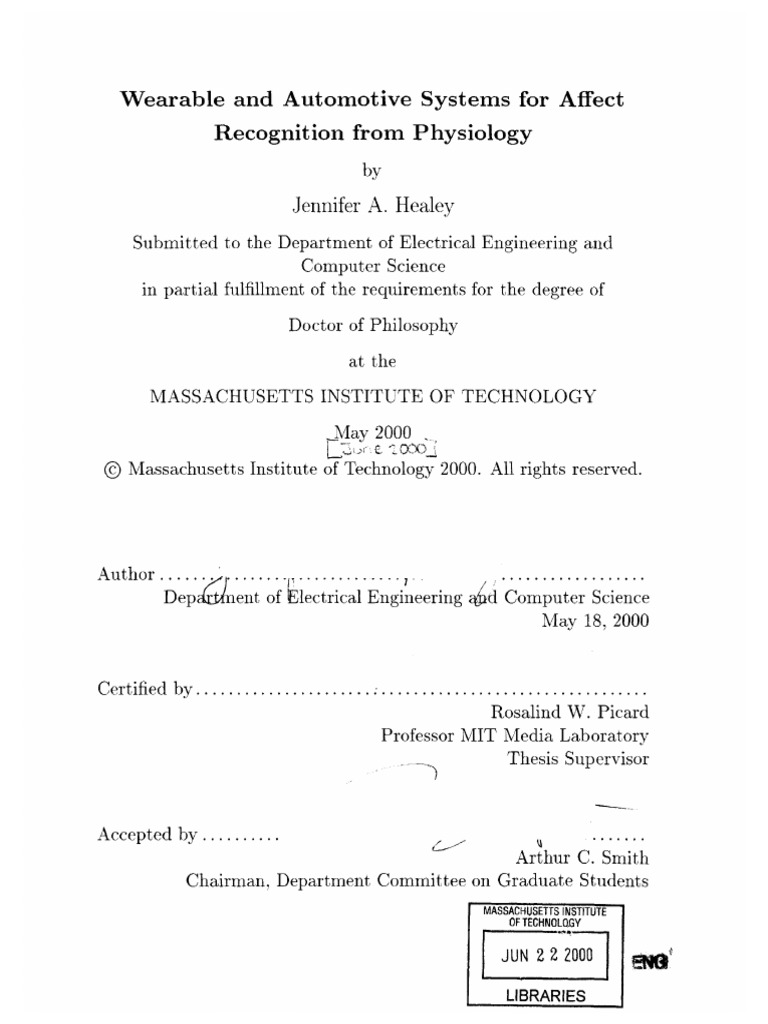 Mit Thesis | PDF | Electrocardiography | Affect (Psychology)