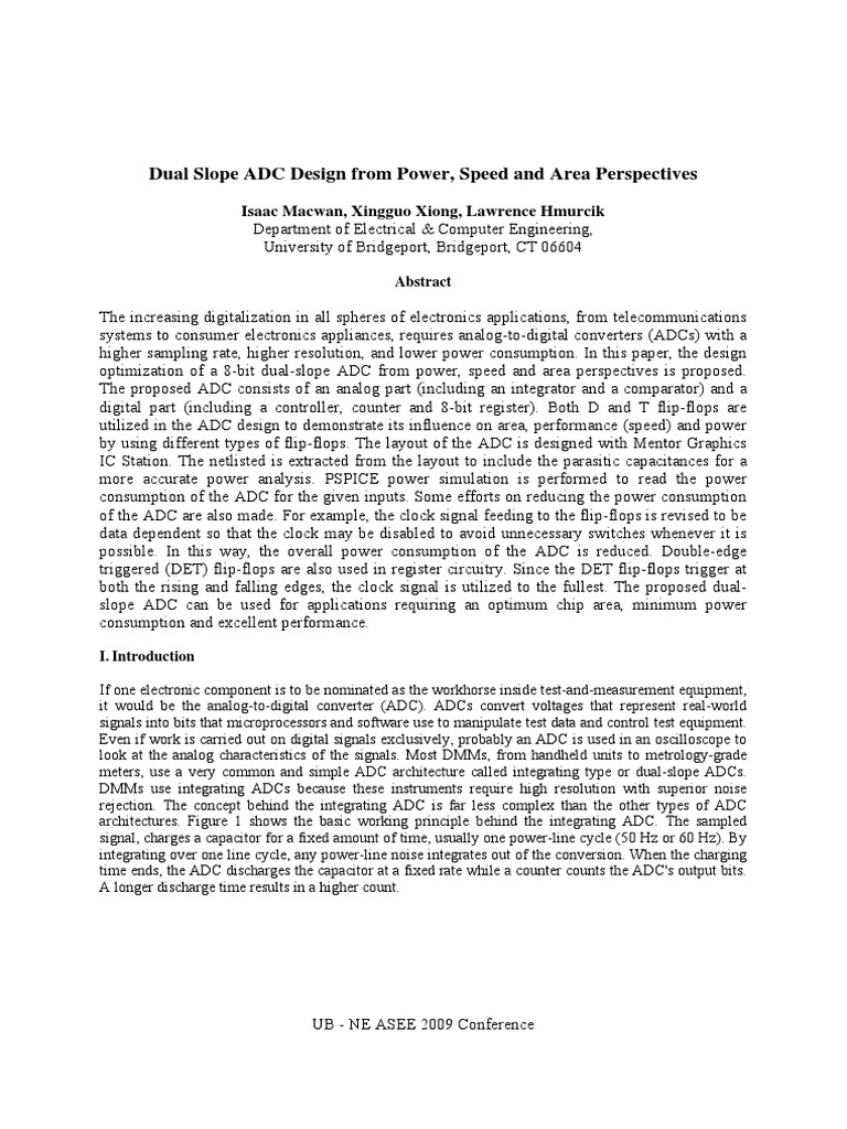 Dual Slope ADC Design | PDF | Analog To Digital Converter | Electronic ...