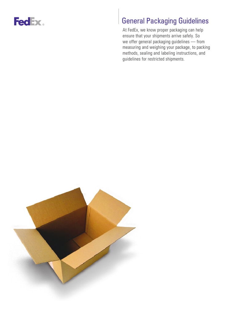 FedEx Packaging Guidelines | PDF | Dangerous Goods | Packaging And Labeling